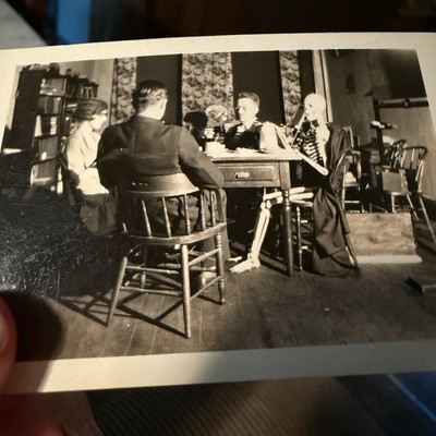 Skeleton & Group Of Men And Woman Antique Table Photo Poker? | eBay