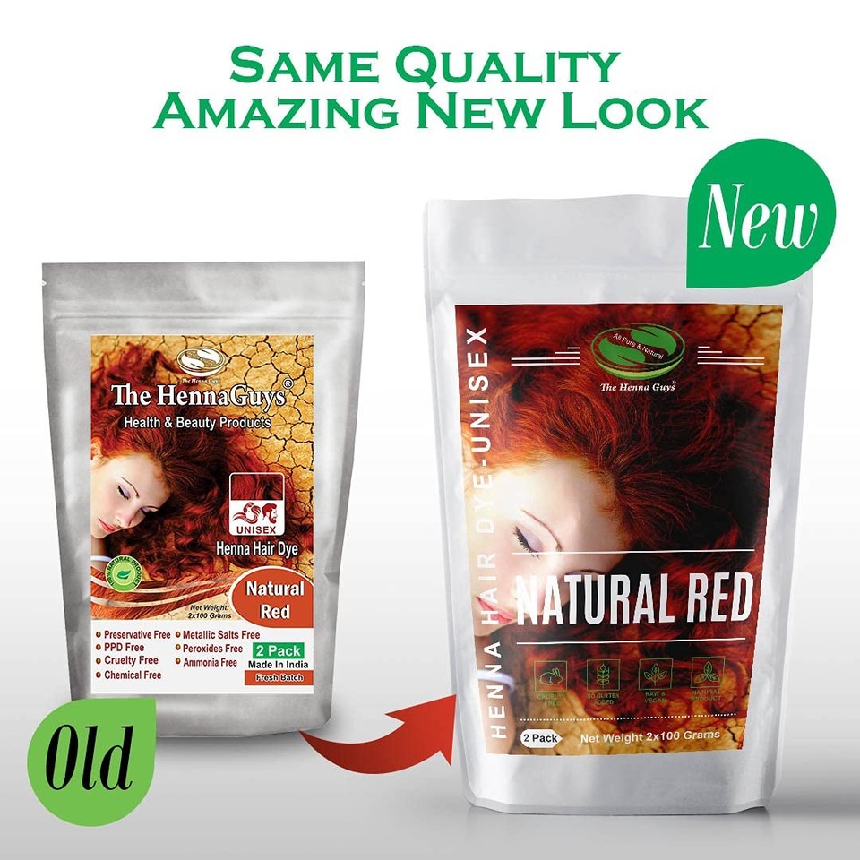 Natural Red Henna Hair Color/Dye 2 Pack - The Henna Guys | eBay