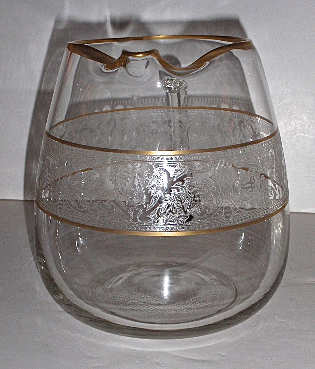 Lenox Noblesse Etched Crystal and Gold Water Pitcher, RARE! | eBay