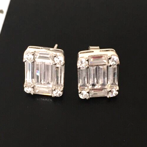 Vtg Earrings MARKED STAUER 925 STERLING SILVER Pierced Stud Glitzy ...