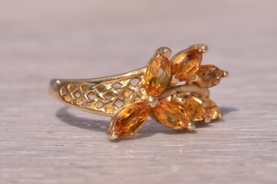 Citrine Ring in Yellow Gold | eBay