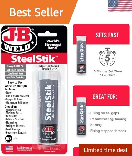 Non-Rusting Steel Epoxy Putty Stick - 2oz High Strength for Metal ...