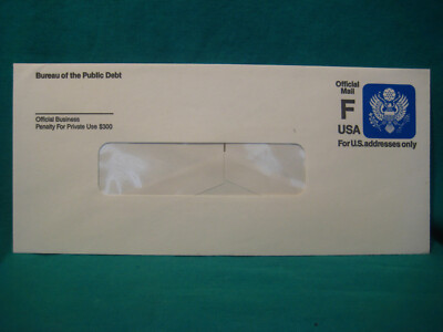 "F Rate" Official Mail-Bureau Of Public Debt-Mint Window Envelope-Scott ...
