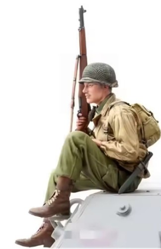 1/16 Resin Figure Model Kit 1 US Soldier Armored Vehicle Crew WW2 Army ...