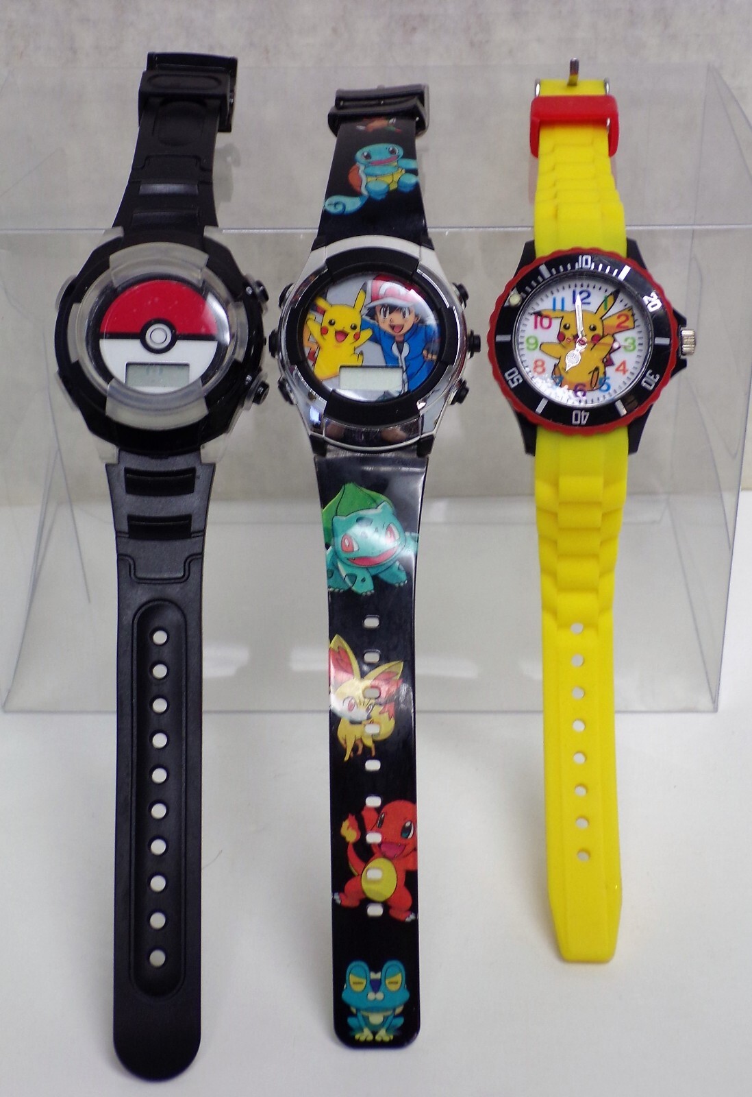 Pokemon Accutime Wrist Watch Lot of 3, Pikachu Ash & Pokeball Designs ...
