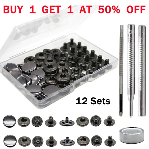 Metal Press Stud Snap Button Popper Fastener for Leather Clothes Jacket ...