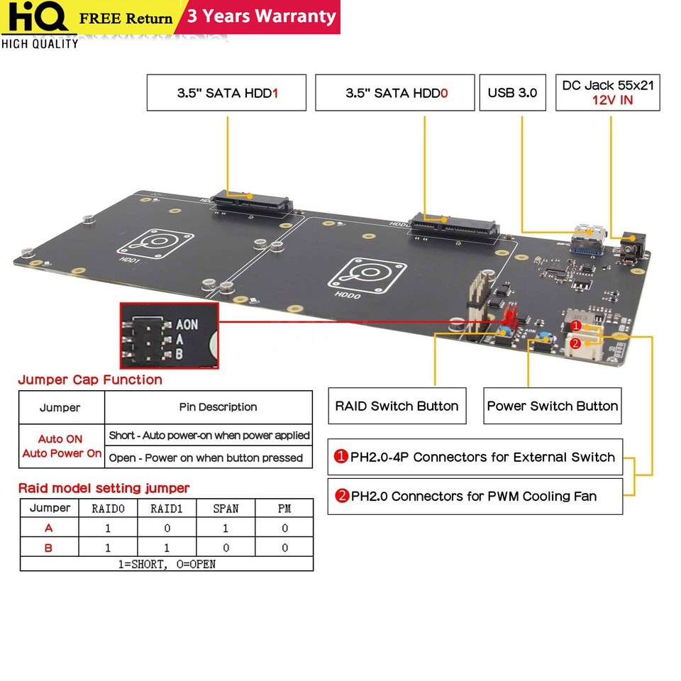 X885 V1.2 SATA HDD Expansion Board Dual 3.5" SATA HDD Shield for ...