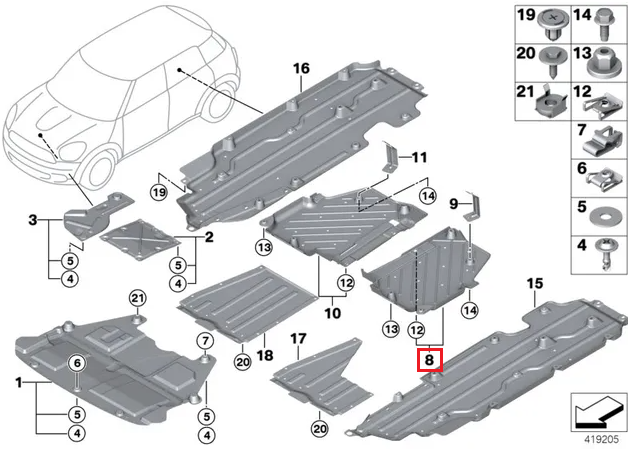 Genuine MINI Countryman R60 Rear Undertray Cover 5175 9808213 for sale ...