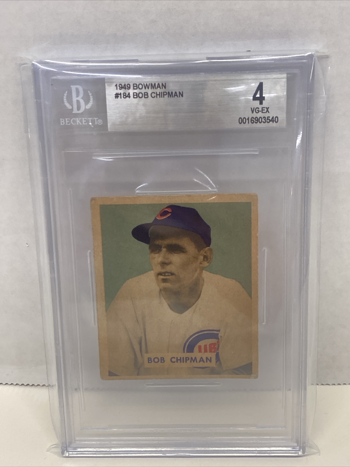 1949 Bowman #184 Bob Chipman Rookie BGS 4 VG-EX | eBay