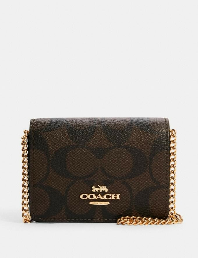Coach Mini Wallet On A Chain In Signature Canvas | eBay