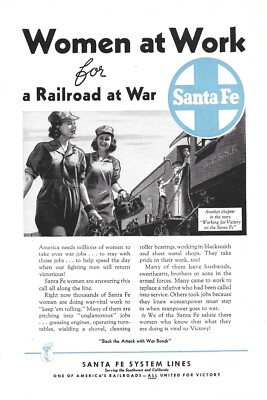 1943 Santa Fe Lines Vintage Color Print Ad Travel Vacation Railroad ...