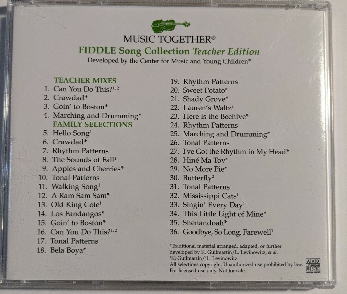 Music Together Fiddle Teacher Edition CD MTF106-CDT | eBay
