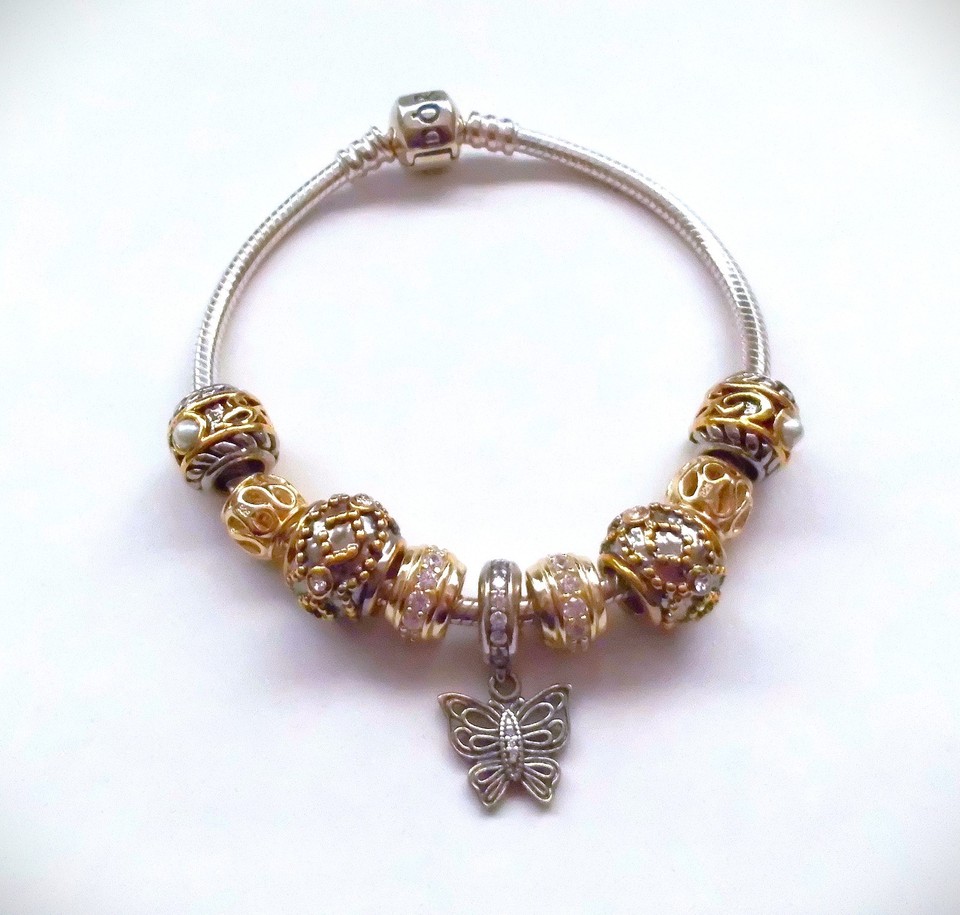PANDORA 7.5" GENUINE BRACELET CHARMS INCLUDED [ only 1 Pandora Charm ...