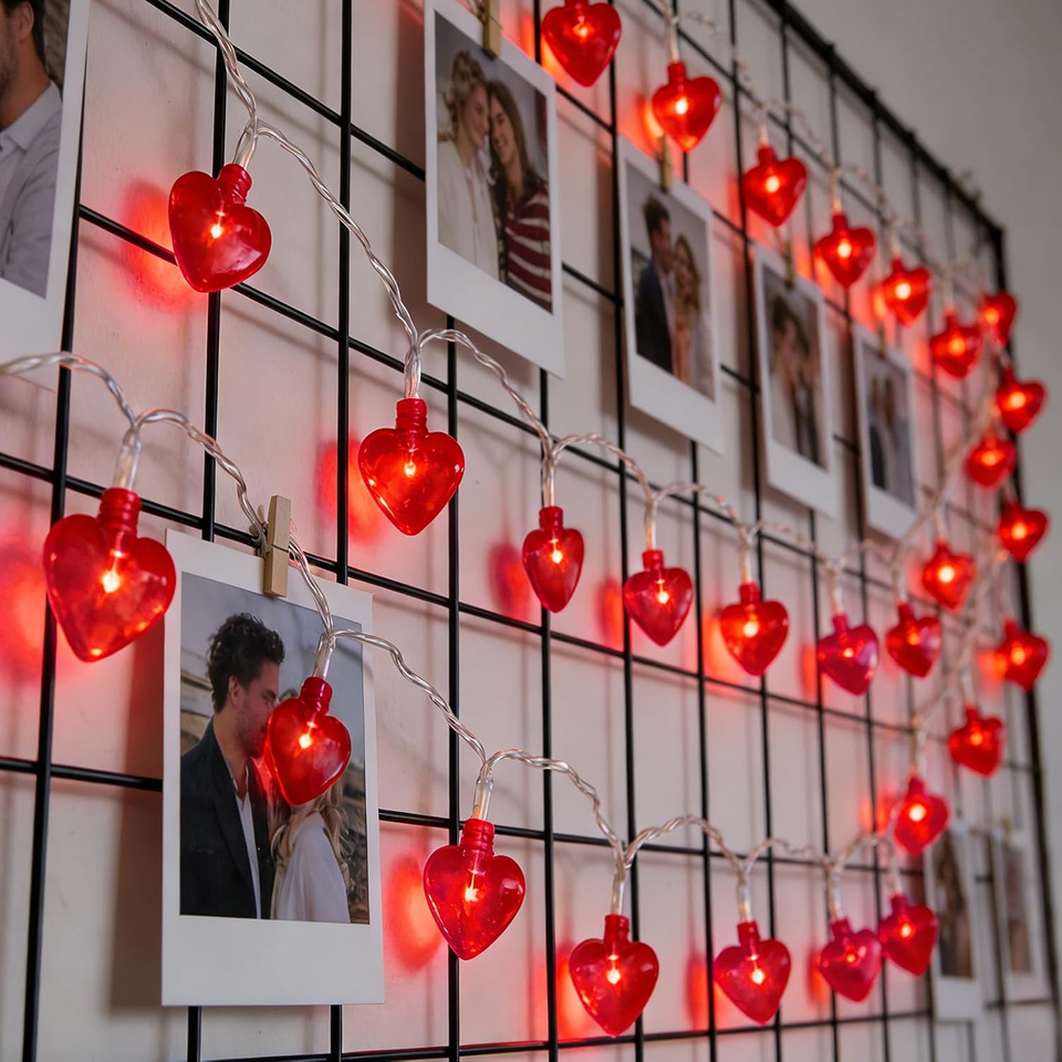 14.7Ft 40LED Valentines Day Decorations String Lights, Battery Operated ...