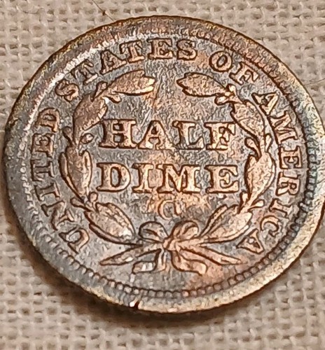 Half Dime Seated Liberty Silver Dug Coin Blown Date | eBay