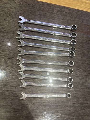 Snap On SRXM 9 Pc Metric Combo Open End Wrench Speed Spanner Set 10 ...