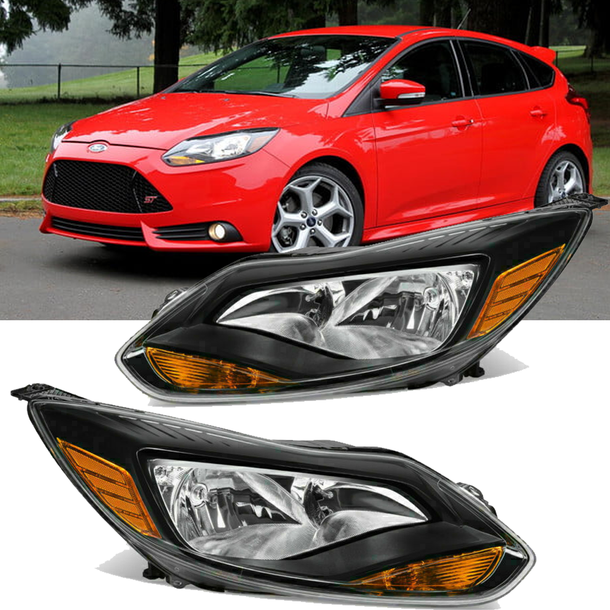 For 2012 2013 2014 Ford Focus Headlight Assembly Clear Lens Left ...