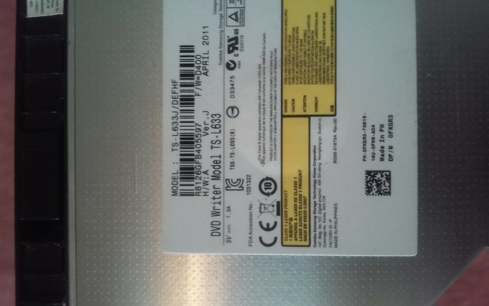 FKGR3 TS-L633 GENUINE DELL DVD DRIVE W/ BEZEL 1540 P18F | eBay