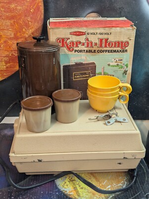 Vintage Empire Kar-n-Home Travel Kit Coffee Maker Model #1690-25, 12/ ...