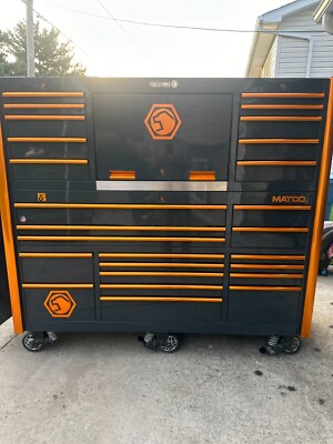 Matco tool box gun metal grey & orange | eBay