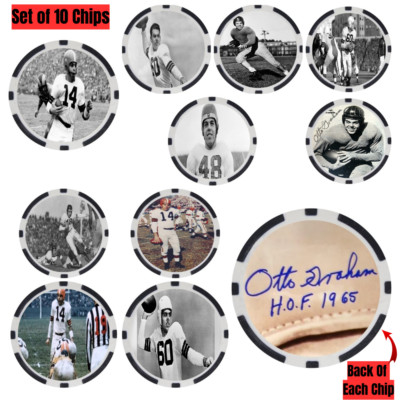 Otto Graham SIGNED Poker Chip Set (10) - Top 100 NFL Football Player | eBay