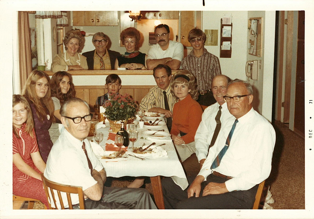 Family Dinner Table Vintage