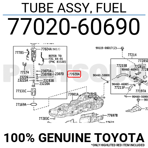 7702060690 Genuine Toyota TUBE ASSY, FUEL 77020-60690 | eBay