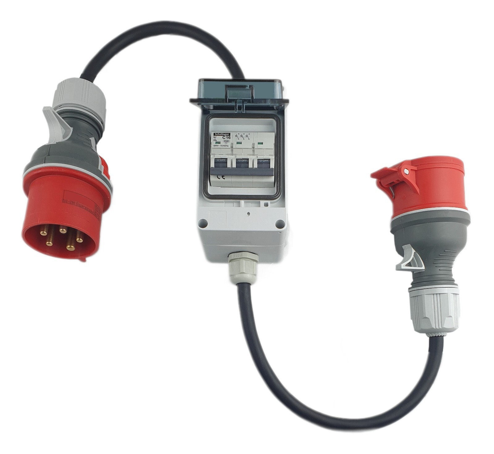 Starkstrom Adapter 32A Stecker auf 16A Kupplung, Sicherung 16 "C", 32A ...