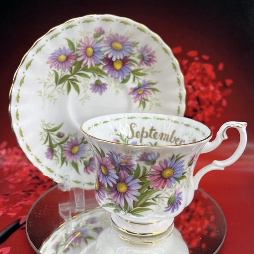 Royal Albert Flower Of The Month September Daisy Teacup Saucer Bone ...