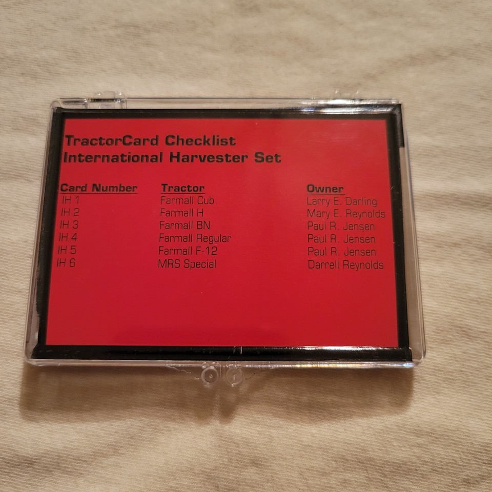 Tractor Trading Cards - Tractor Card International Harvester Set 1-6 | eBay