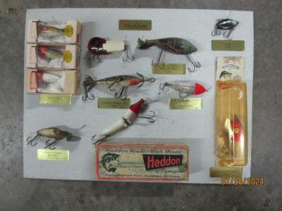 Vintage Heddon Lure Display w Case 17" x 13" | eBay