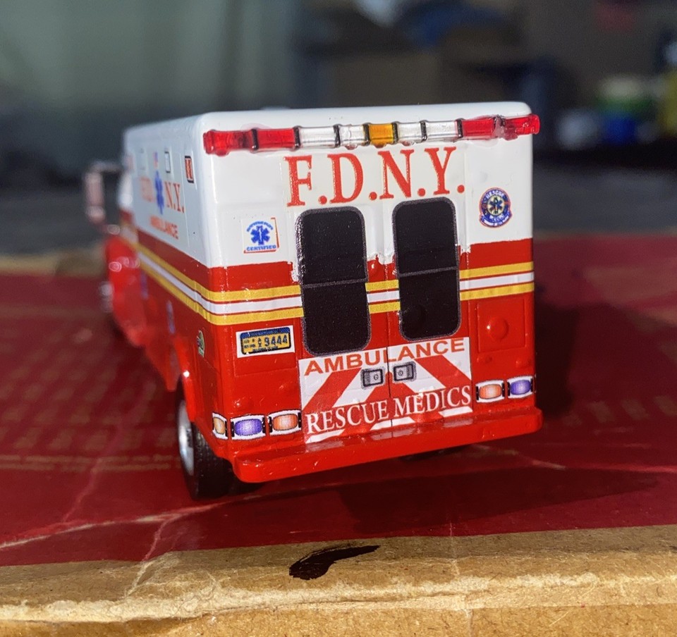 Kitbash 1 Of 1 Custom Made Rescue Ambulance Fire Department New York FDNY 1/64 | eBay