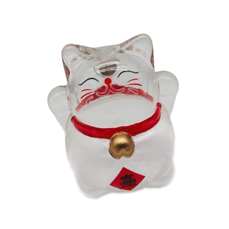 Good Luck Cat Coin Bank Statue Cute Cat Shaped Container for Office ...