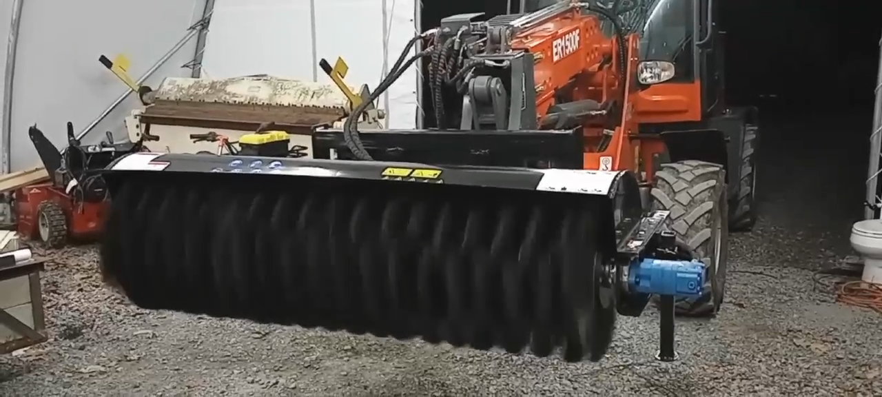 Agrotk 72" Hydraulic Skid Steer Broom Angle Sweeper Loaders Angle ...