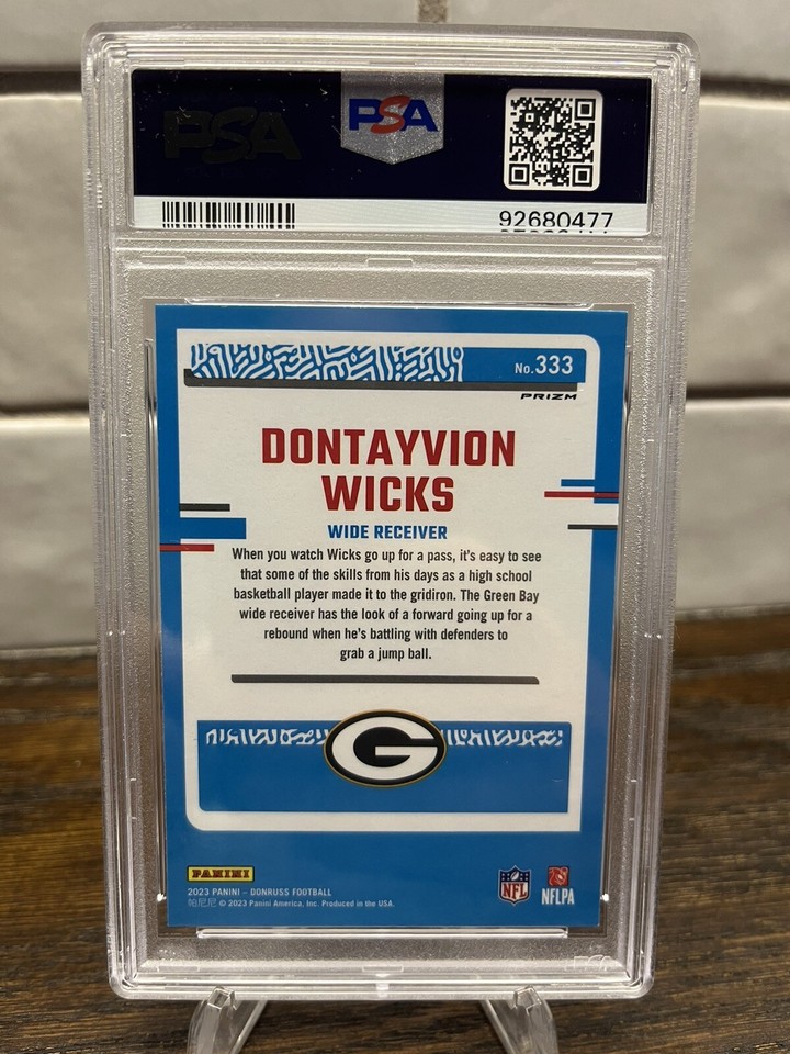 2023 Donruss - Dontayvion Wicks RC - Optic Preview PINK PSA 10 GEM MT ...