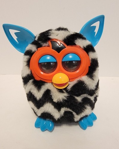 FURBY BOOM ZEBRA Black White Zig Zag Stripes 2012 Hasbro Interactive ...