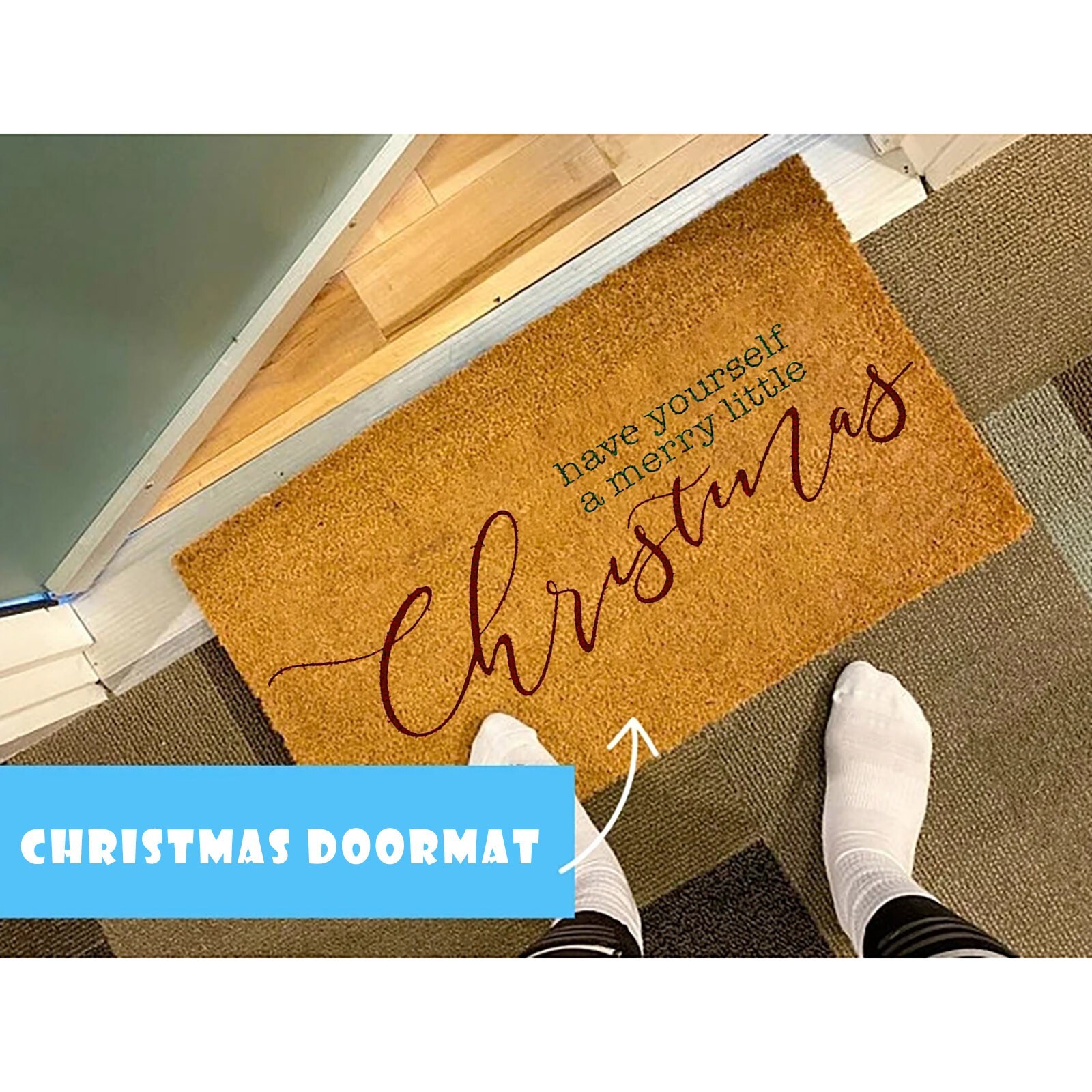 Christmas Doormat, Holiday Doormat, Christmas Welcome Mat, Christmas ...
