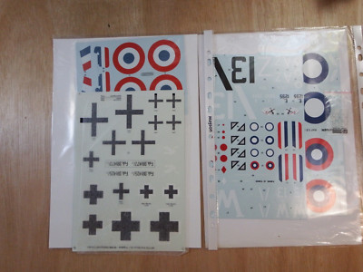 1/32 & 1/28 WW1 aircraft decal sets- Roden SE5a, SH Moranne-Saulnier ...