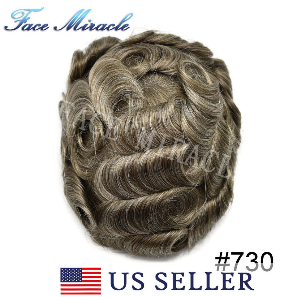 Full Poly Toupee for Men Human Hair System 0.1MM Skin PU Toupee Hair ...