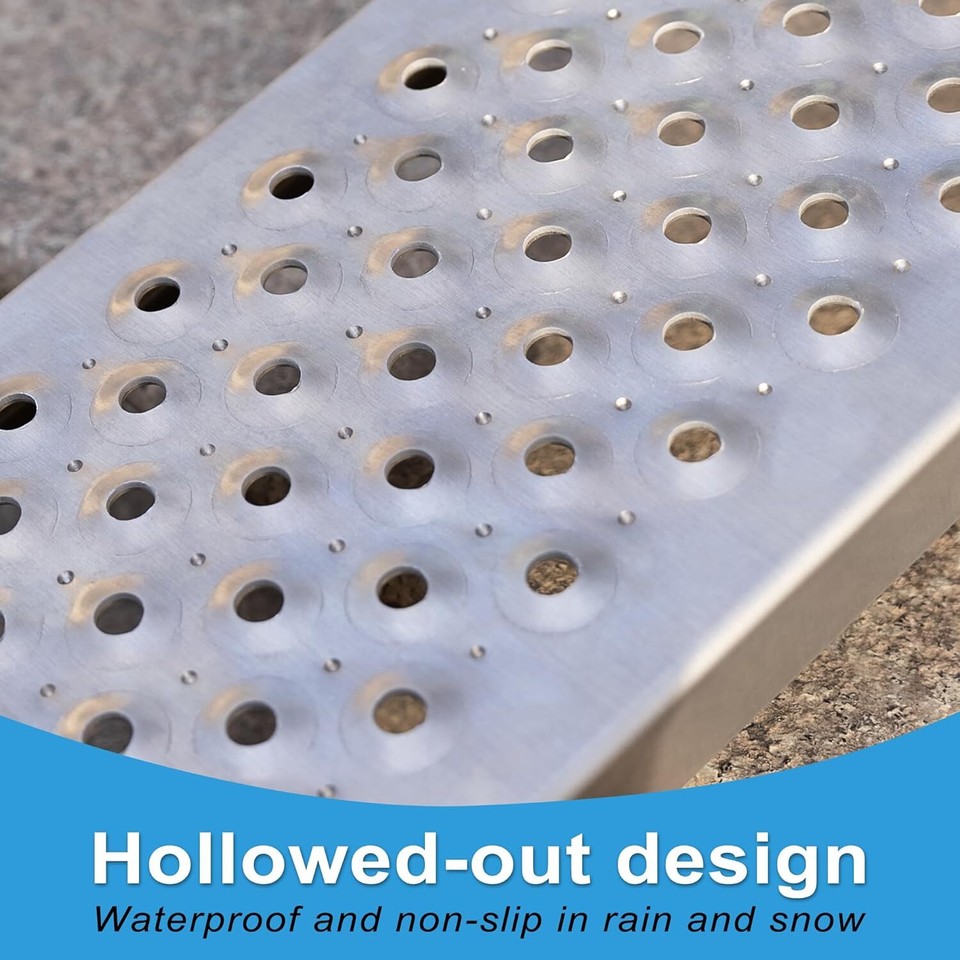 4FT Aluminum Shed Ramps Outdoor Loading Ramps 880 Lbs for Shed Curb ...