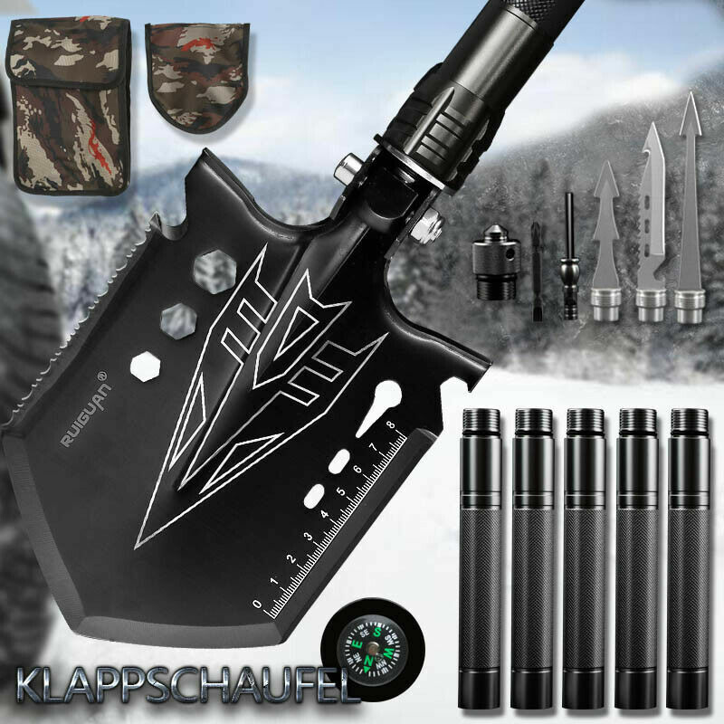 Military Folding Shovel Axe Tomahawk 13 in 1 Outdoor Survival Gear Kit ...