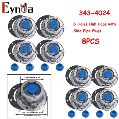 8X Torque Trailer Hub Cap w/ Oil Port & Side Fill Plug Replaces Stemco ...