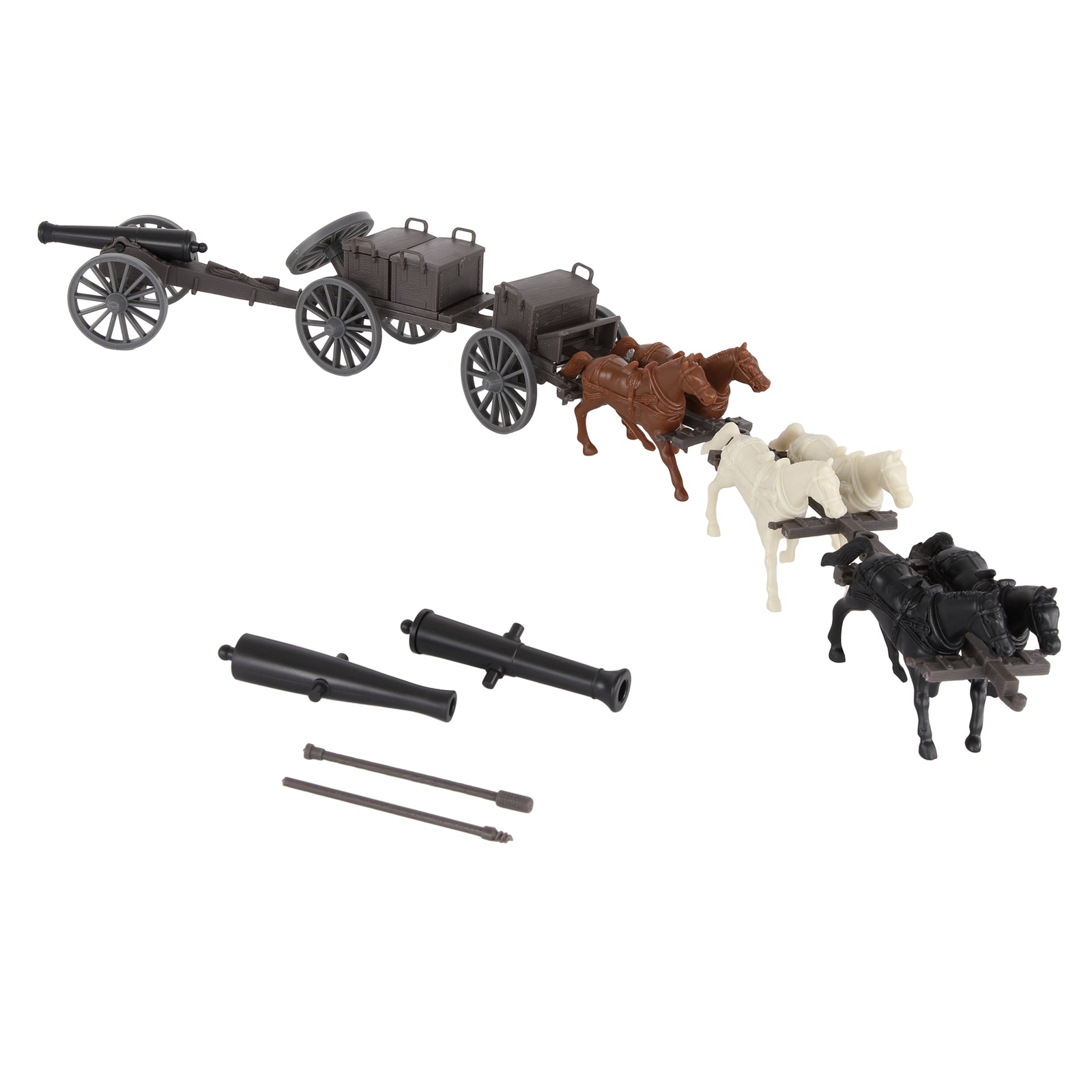 BMC-67393 "BMC CTS ACW Wagons (2) w/ Horses, Cannon, Caissons (3)" 1/32 ...