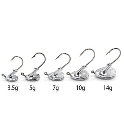 20Pcs Stand Up Lead Hooks Jig Head Tumbler Fishing Hooks 3.5g 5g 7g 10g ...