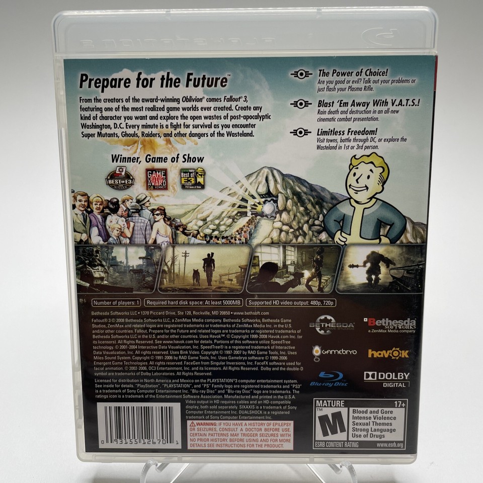 Fallout 3 PlayStation 3 PS3 CIB Complete! 93155126701 | eBay