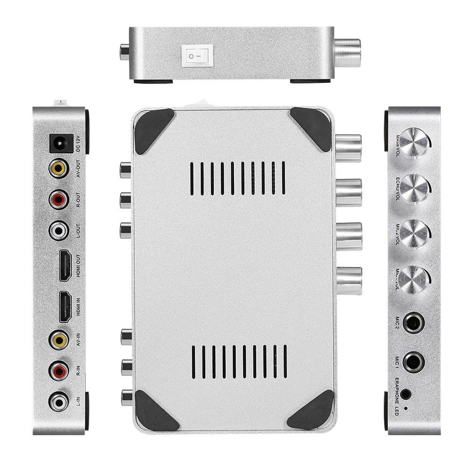 KM200 Karaoke Sound Mixer Digital Stereo Audio 4K/2K Amplifier Dual ...