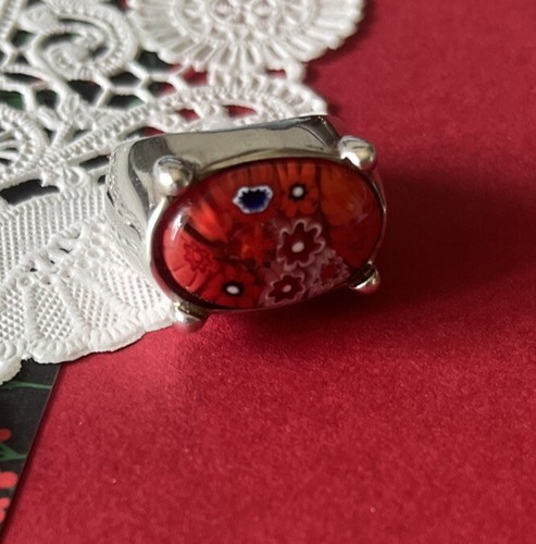 Alan K 925 Sterling Silver Millefiori Murano Art Glass Ring SIZE 7 ...