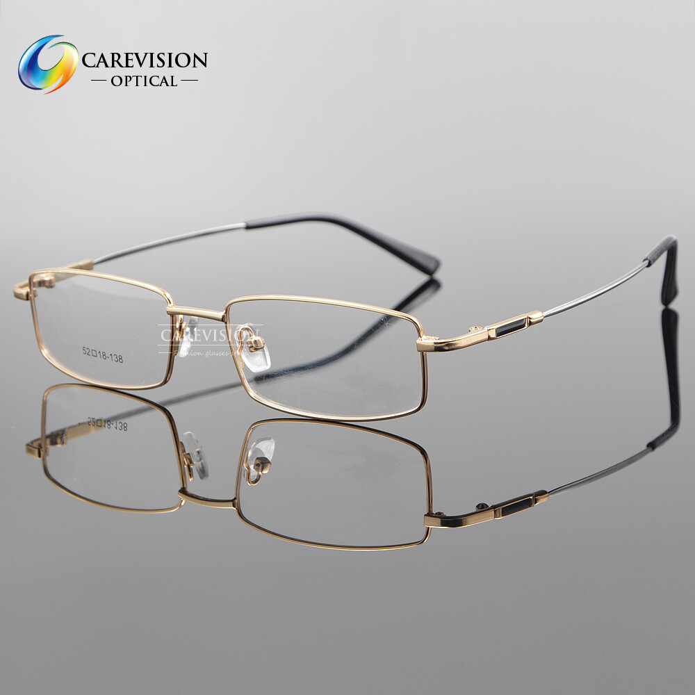 Men's Titanium Alloy Full Rim Flexible Eyeglasses Frame Rectangle ...