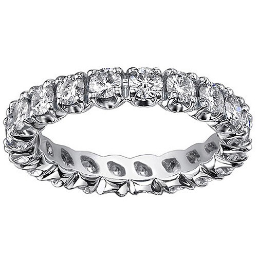 2.00 CT Brilliant Cut Diamond Eternity Ring in Split Prong Platinum ...