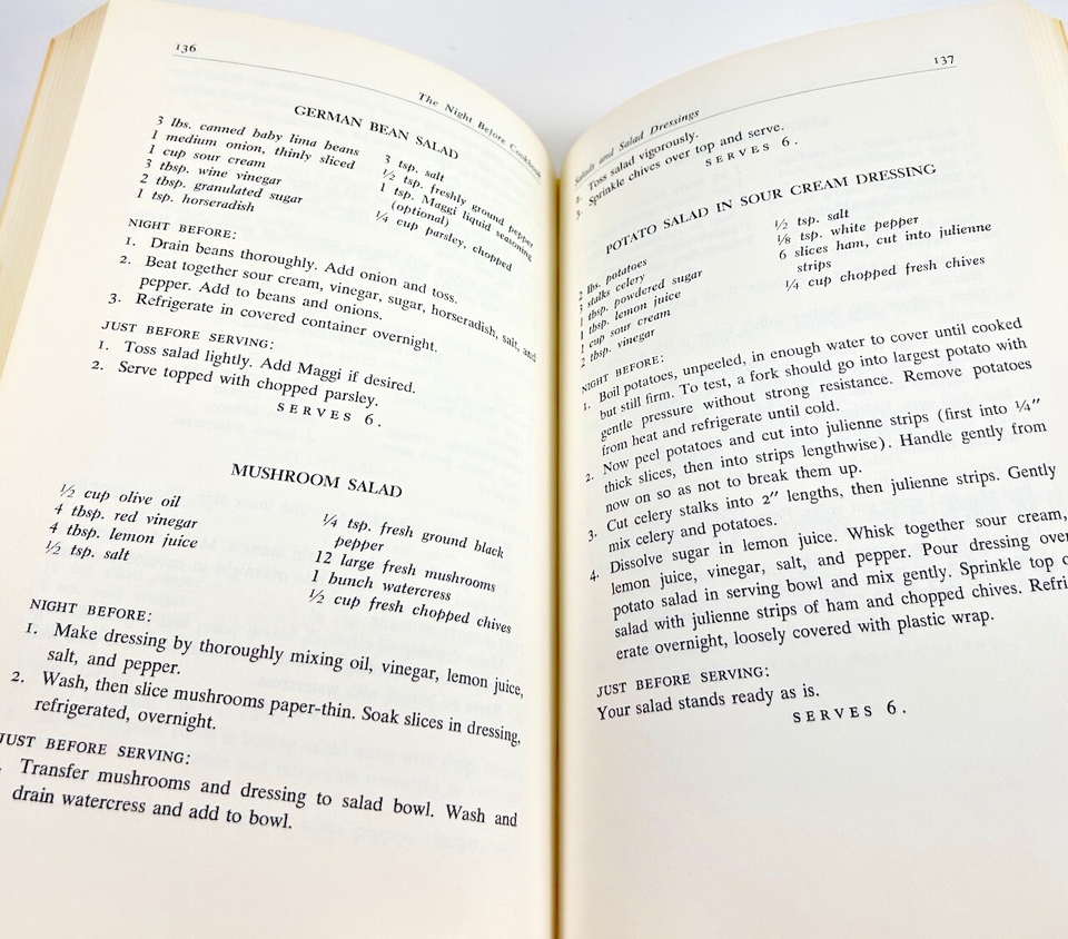 The Night Before Cookbook Paul & Leslie Rubinstein 1967 Hardcover Book ...